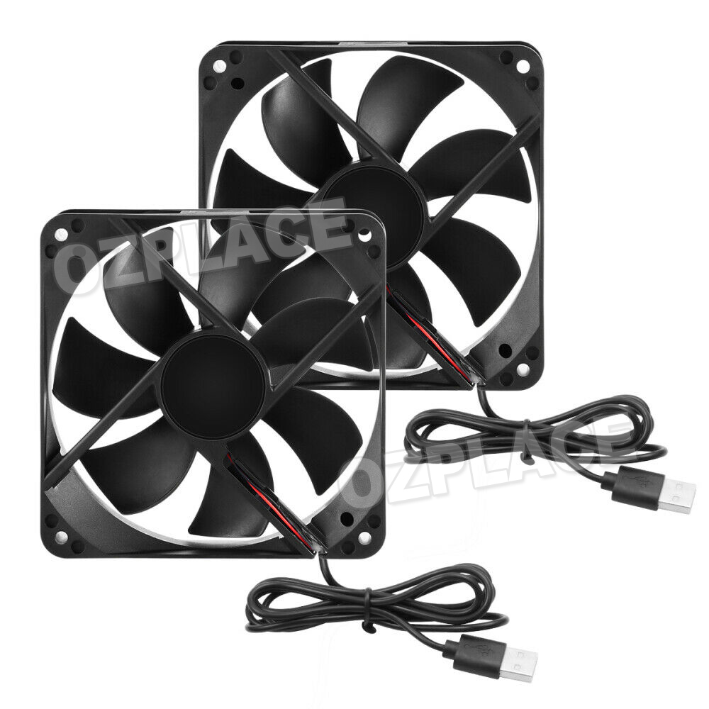2PCS 120mm USB Cooling Fan Silent Fan Computer Case PC CPU Case DC 5V ...